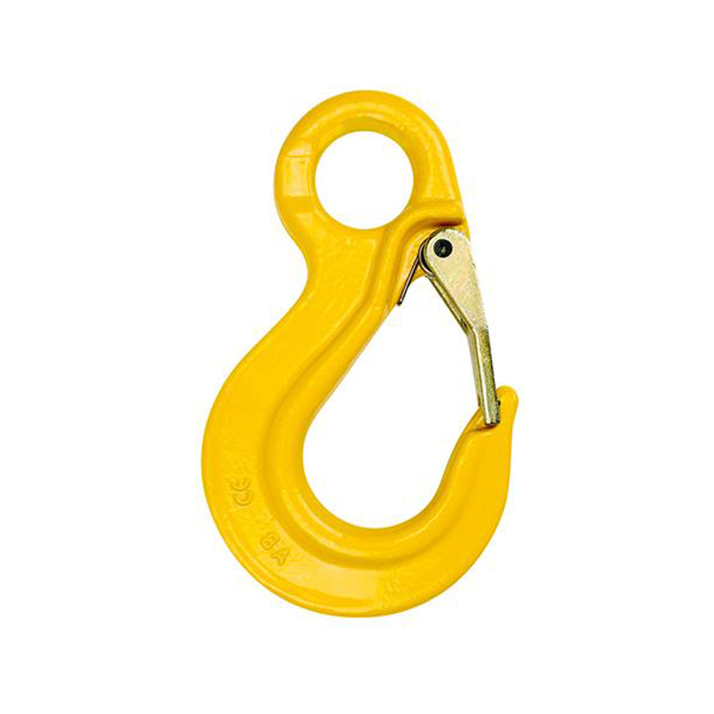 G80 Alloy Hoist Hook Safety Catch Eye Sling Lifting Chain Connector Wi ...
