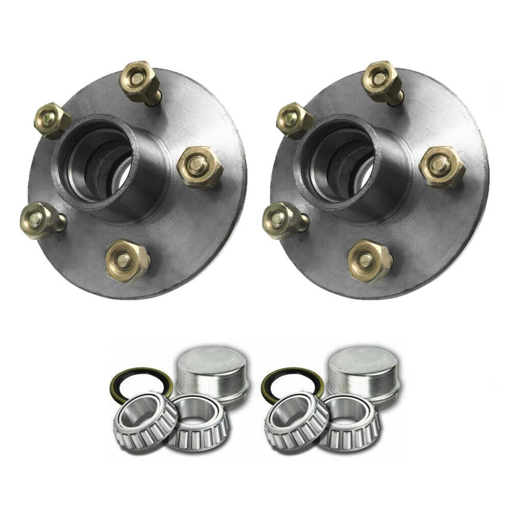 Pair Trailer 5 Stud Lazy Hub With SL Bearing Kit SG Casting For HT Hol ...