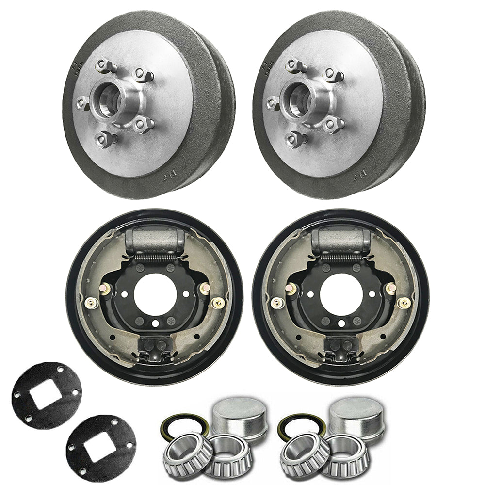 Trailer 9 inch Hydraulic Brake Hub Drum Kit Backing Plates Suits 5 Stu ...