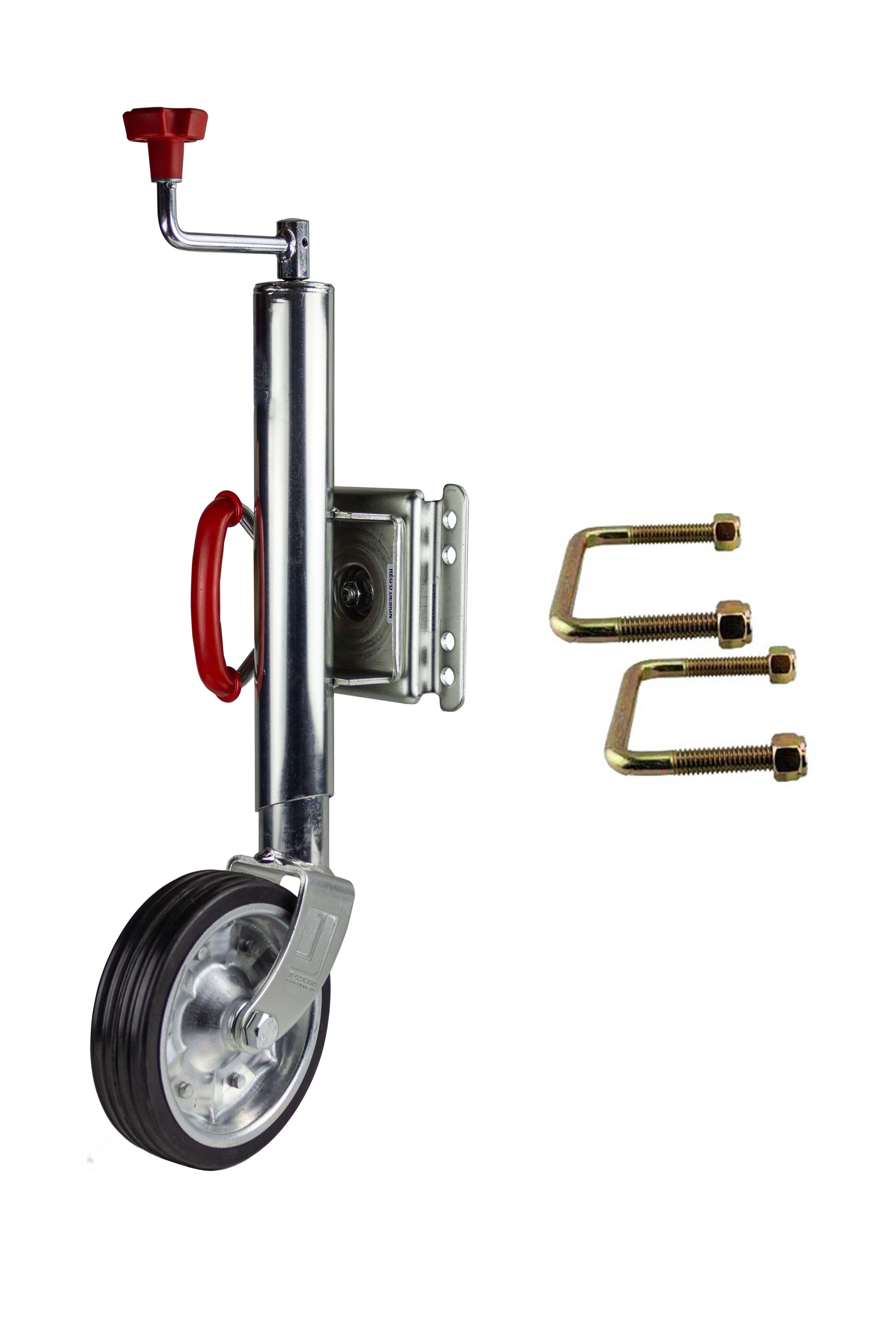 Swing Up 8 inch Solid Rubber Wheel Jockey Wheel Caravan Boat Trailer 1 ...