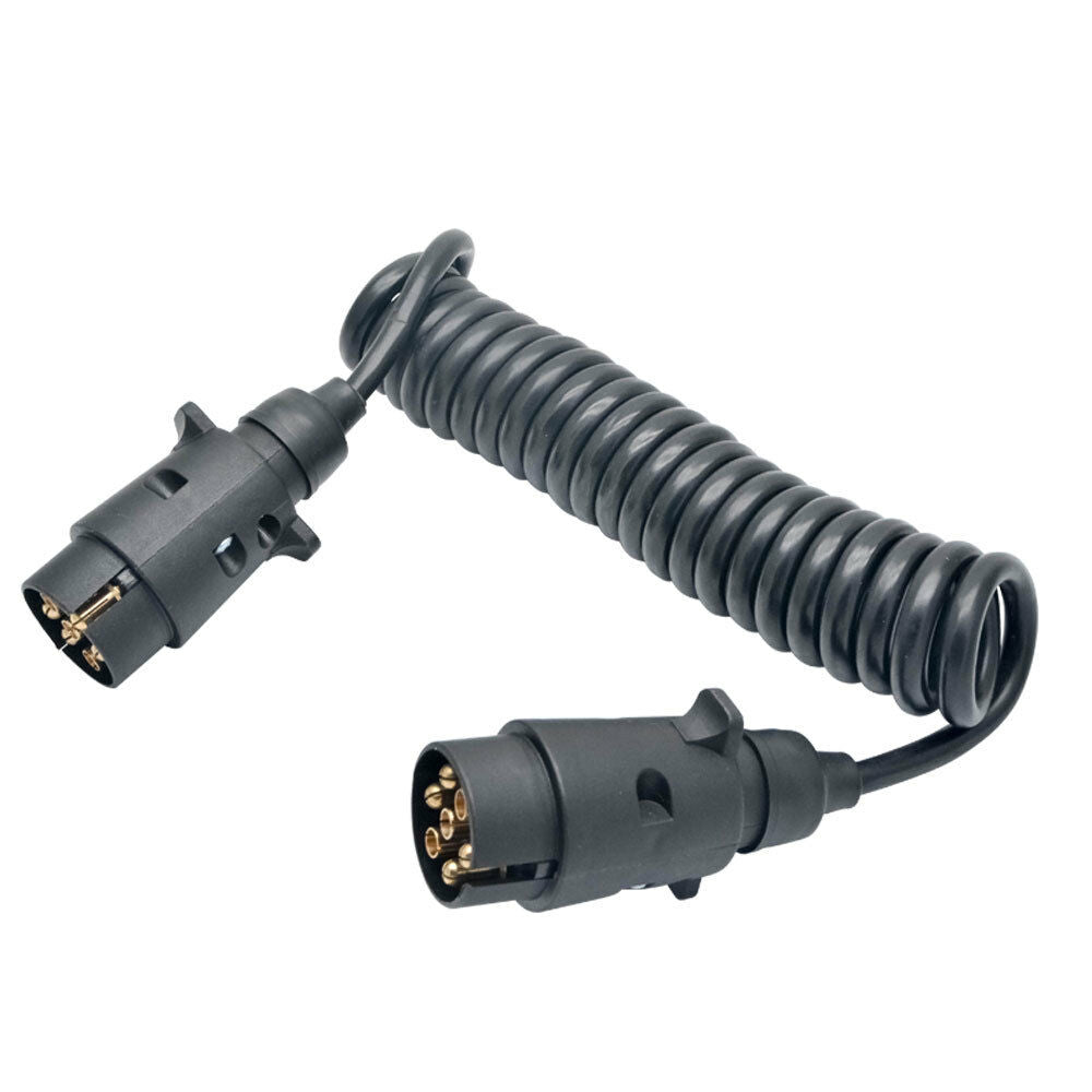 Trailer 7 Pin Plug Extension 2 Metre Round Male To Round Male Caravan ...