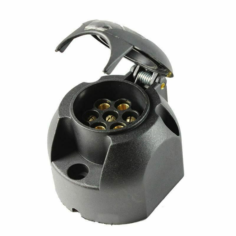 Trailer Plug 7 Pin Round Plug Female Adapter Connector Caravan Boat ...