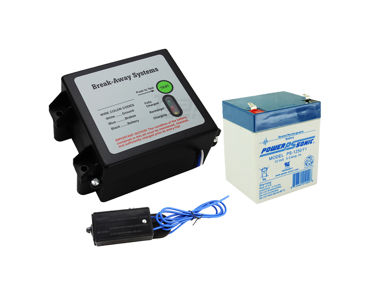 Break Away System With Battery & Switch Trailer Float Boat Electric Br ...